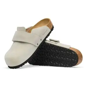 BIRKENSTOCK Loma Suede Leather Clogs - Oyster