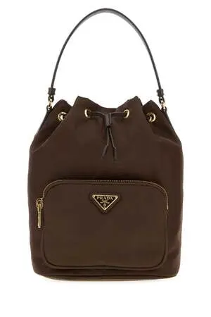 Prada Re-nylon Duet Bucket Bag - Brown