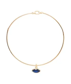 MARTHA CALVO Plated Sapphire Choker Necklace - Gold