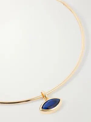 MARTHA CALVO Plated Sapphire Choker Necklace