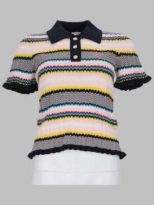 Casablanca Maglia Polo Con Motivo Chevron - Multicolor