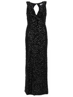P.a.r.o.s.h Full Sequin Long Dress - Black