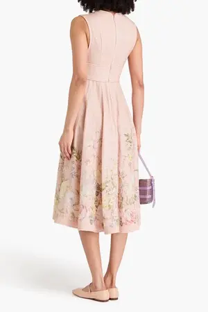 Zimmermann Floral Print Linen Midi Dress