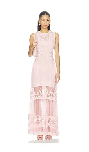 Ulla Johnson Sleeveless Silk Maxi Dress - Blush
