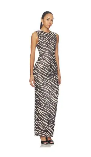 Ronny Kobo Print Mesh Maxi Dress