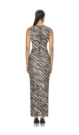Ronny Kobo Print Mesh Maxi Dress