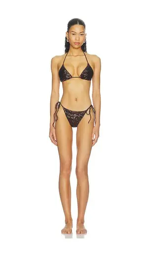 SKIMS Classic Swim Bikini Bottom In Brown