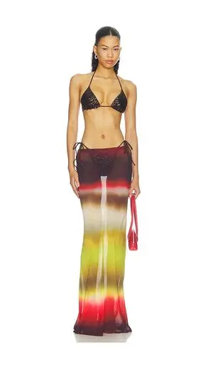 SKIMS Classic Swim Triangle Bikini Top In Brown