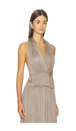Hanne Bloch Halterneck Silk Tulle Top - Taupe
