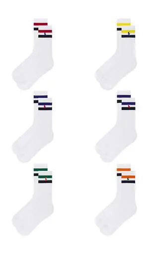 Polo Ralph Lauren Crew Socks 6 Pack