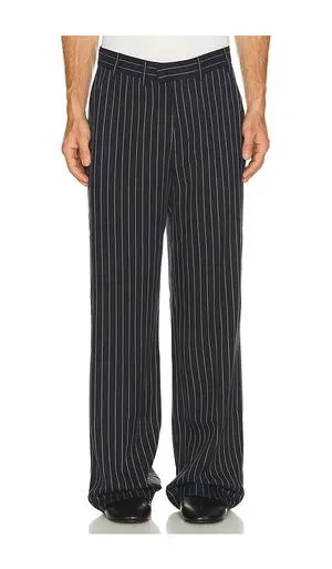 KROST Elliott Pinstripe Trouser In Navy - Dark Navy