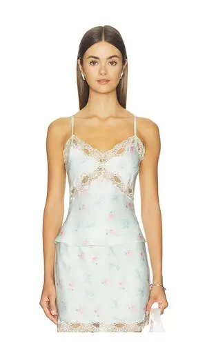 LoveShackFancy Lamora Top In Baby Blue - Eucalyptus