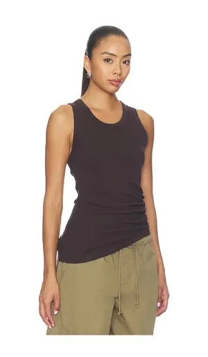 AGOLDE Twisted Poppy Tank Top In Brown