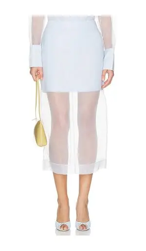 Simkhai Dana Midi Skirt In Baby Blue - Periwinkle Sky