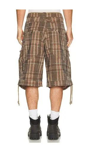 JADED LONDON Check Corduroy Cargo Shorts