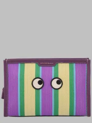ANYA HINDMARCH Striped Eyes Pouch - Multicolor