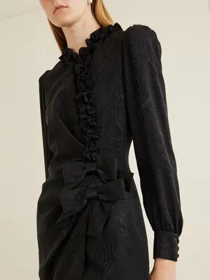 Alessandra Rich Ruffled Silk-jacquard Mini Dress