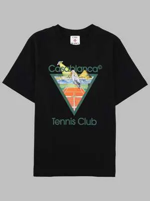 Casablanca T-shirt Con Stampa - Black