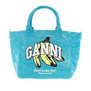 GANNI Shopping Bag With Banana Print - Blue