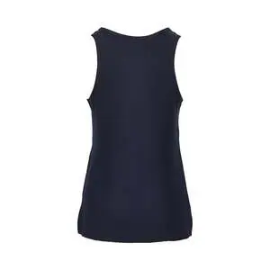 Max Mara Sleeveless Silk Cady Top With M Embroidery - Blue