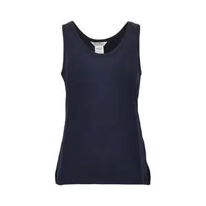 Max Mara Sleeveless Silk Cady Top With M Embroidery - Blue