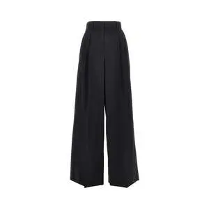 Max Mara Virgin Wool Wide-leg Pants - Black