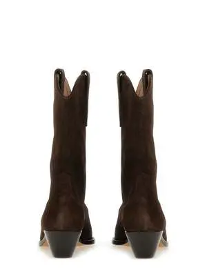 Isabel Marant Étoile Damas" Suede Cowboy Boots - Brown