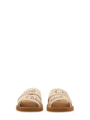 Chloé Woody Slide Sandals - Cream