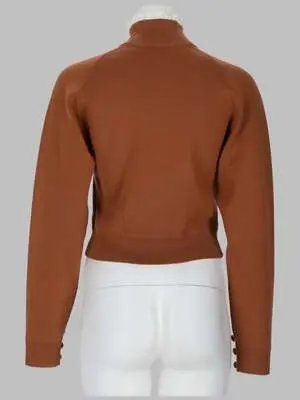 Chloé High Neck Wool And Lace Pullover - Brown