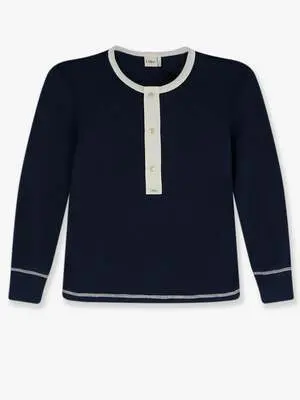 Chloé Cotton Sweater With Contrasting Inserts - Blue