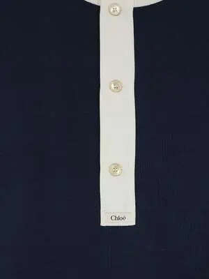 Chloé Cotton Sweater With Contrasting Inserts