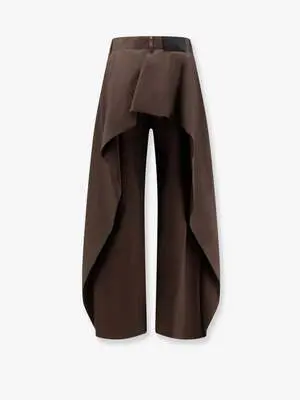 Loewe Cotton And Silk Blend Draped Trousers