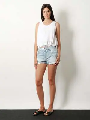Loewe Denim Bermuda Shorts With Frayed Edges - Blue