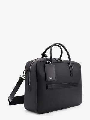 TOM FORD Leather Work Bag With Front Lettering Logo