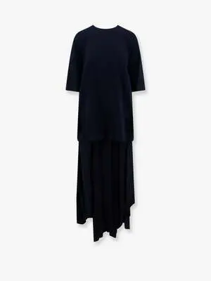 SEMICOUTURE Silk Blend Top And Skirt - Blue