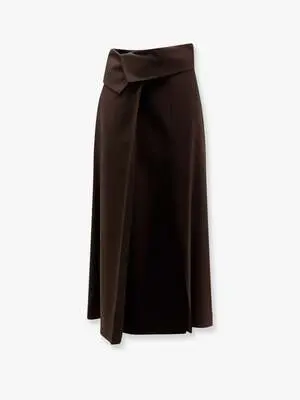 ALYSI Stretch Virgin Wool Maxi Skirt