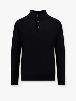 Kiton Wool Polo Shirt - Black