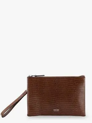 TOM FORD Leather Clutch - Brown