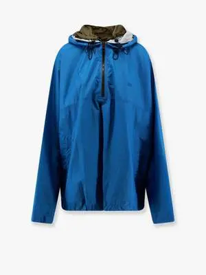 Loewe Anorak Technical Fabric Windbreaker With Embroidered Anagram Logo - Blue