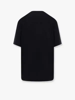 Gucci Cotton And Silk Blend T-shirt With Web Logo - Black