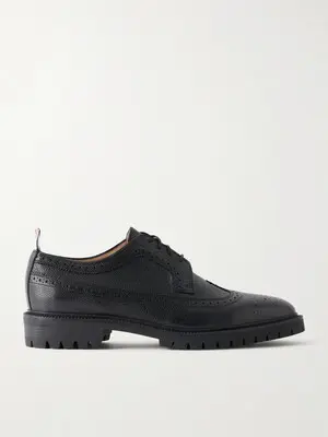 Thom Browne Longwing Pebble-grain Leather Brogues