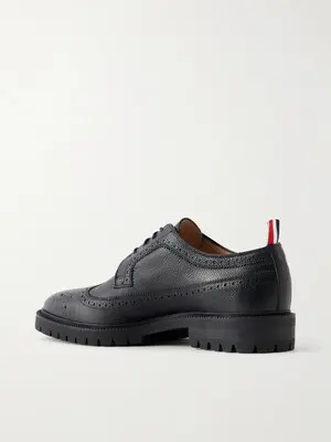 Thom Browne Longwing Pebble-grain Leather Brogues