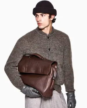 Giorgio Armani Regular Fit Mohair Wool Half-cardigan Stitch Cardigan