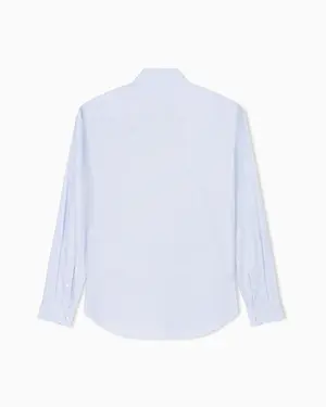 Giorgio Armani Regular Fit Striped Cotton Shirt With A Small Point Collar