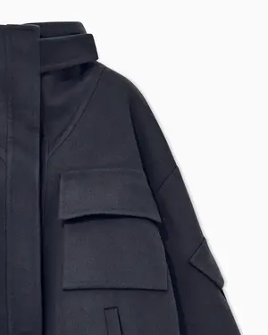 Giorgio Armani Double Cashmere Blouson With Stand-up Collar - Grey