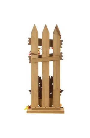 GLITZHOM 28"h Thanksgiving Wooden Fence Turkey Porch Decor