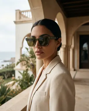 COSSINO Cuadra 46mm Square Acetate Sunglasses - Green