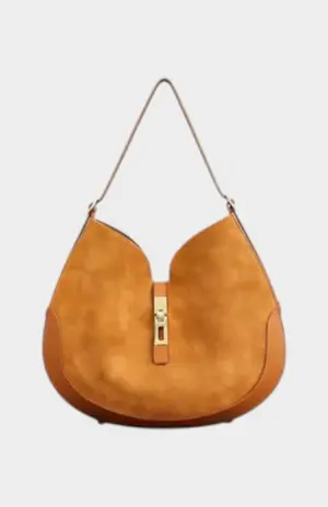 MI BOLSA LONDON Cotswolds Genuine Suede Leather Shoulder Bag