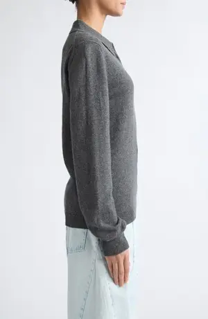 MAISON MARGIELA Twist Wool Polo Sweater - Medium Grey