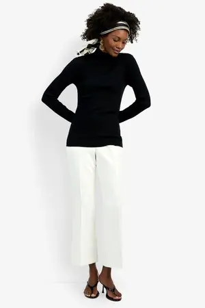 Trina Turk Hempstead Mock Neck Top - Black
